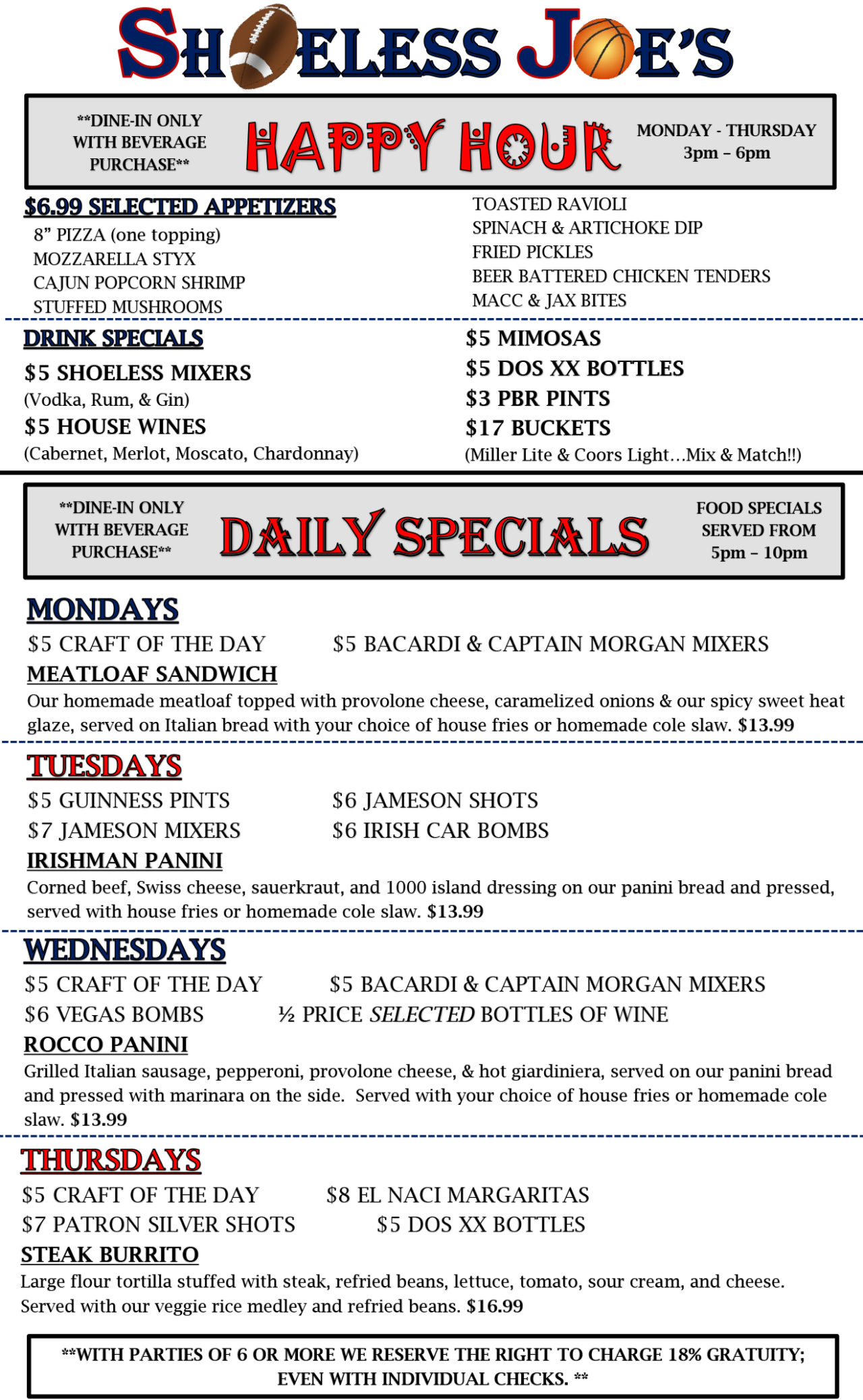 Events | Shoeless Joe's Ale House & Grille